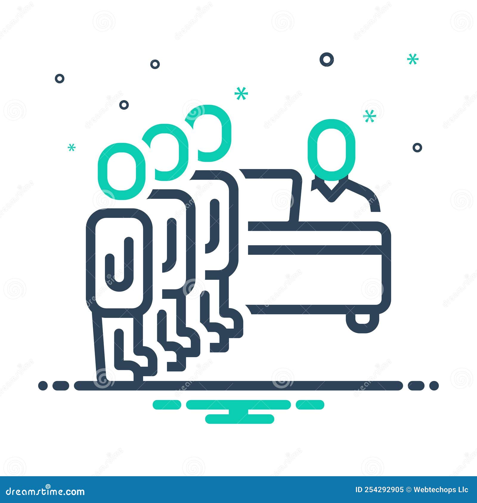 Mix Icon for Queue, Order and People Stock Illustration - Illustration ...