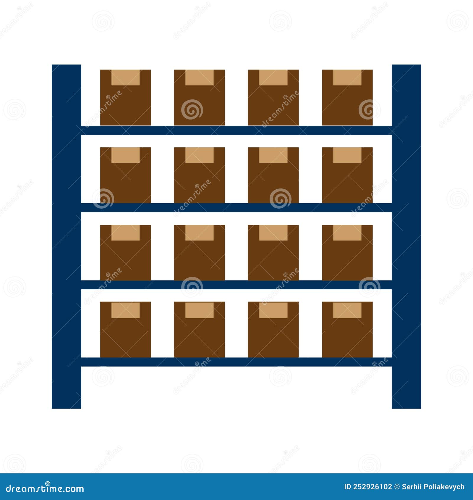 Icon with Rack with Boxes. Vector Illustration. Stock Image Stock ...