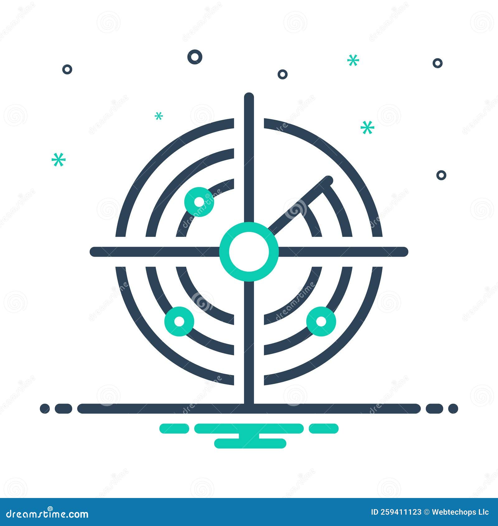 Mix Icon for Radar, Detection and Electronic Stock Illustration ...