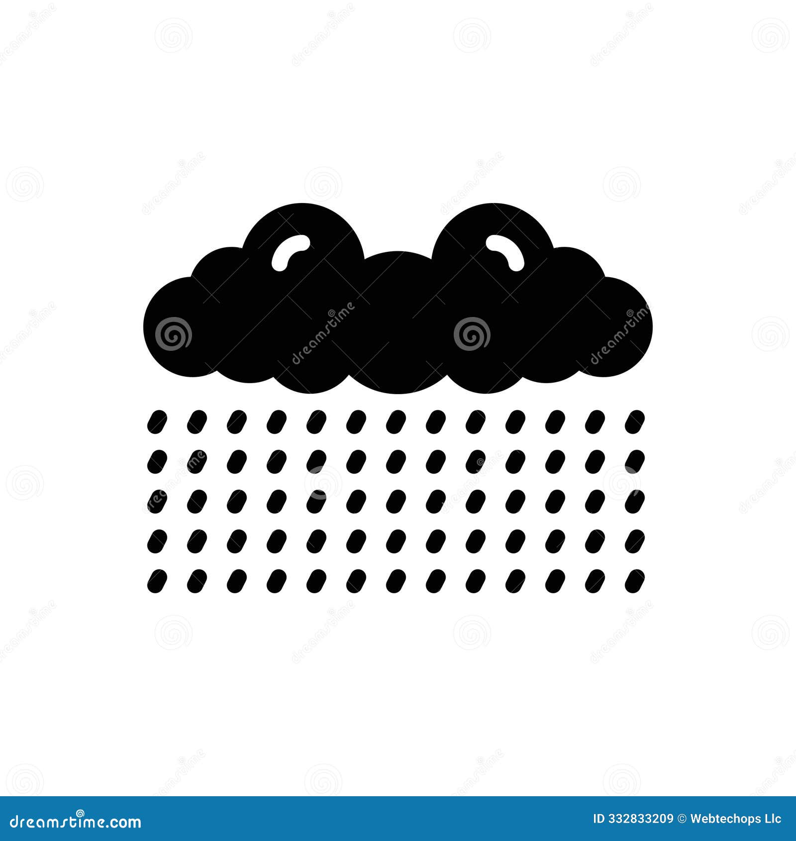 Black Solid Icon for Rain, Cloud and Wet Stock Illustration - Illustration of logo, cloud: 332833209