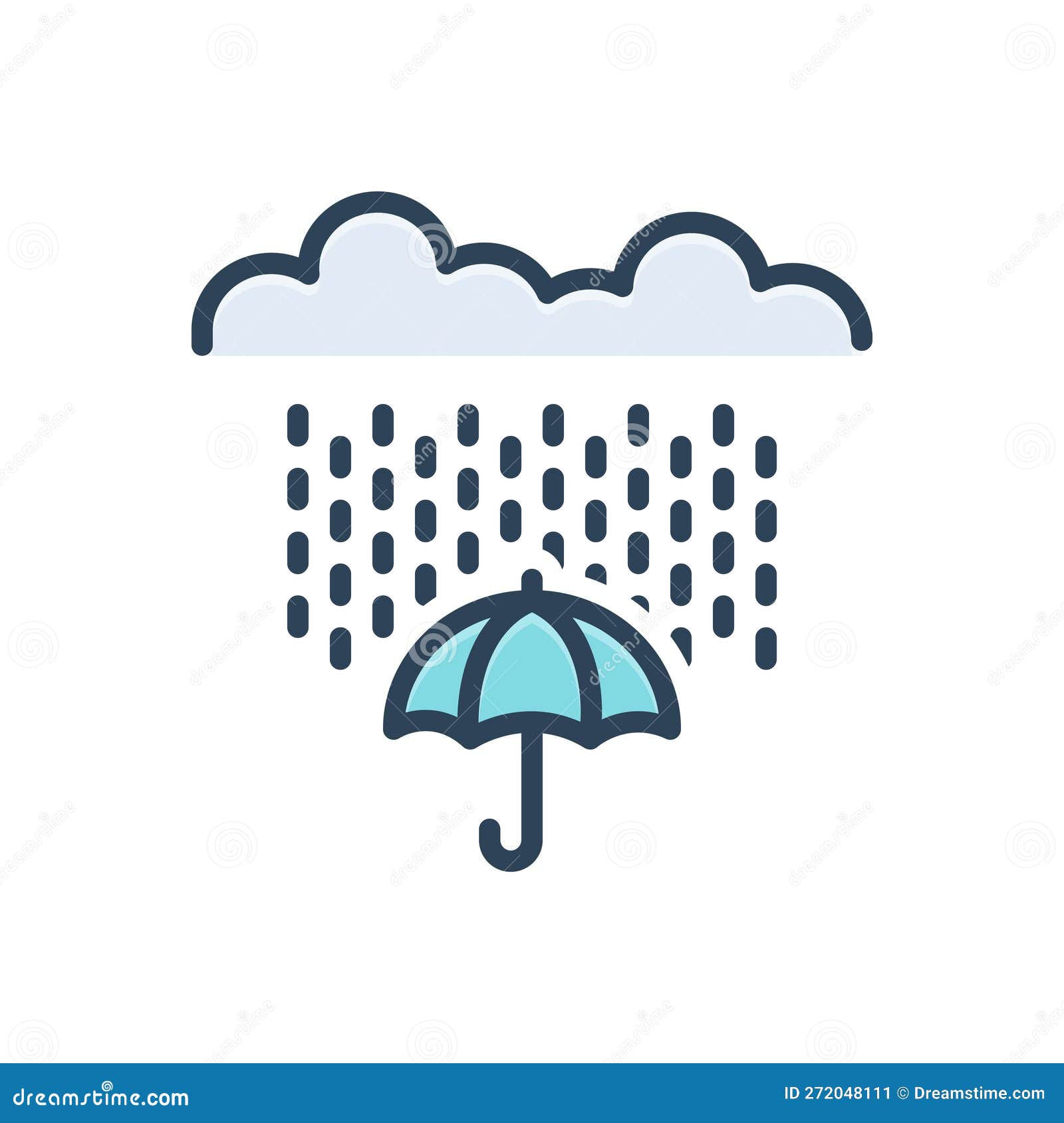 Color Illustration Icon for Rain, Rainfall and Cloud Stock Illustration ...