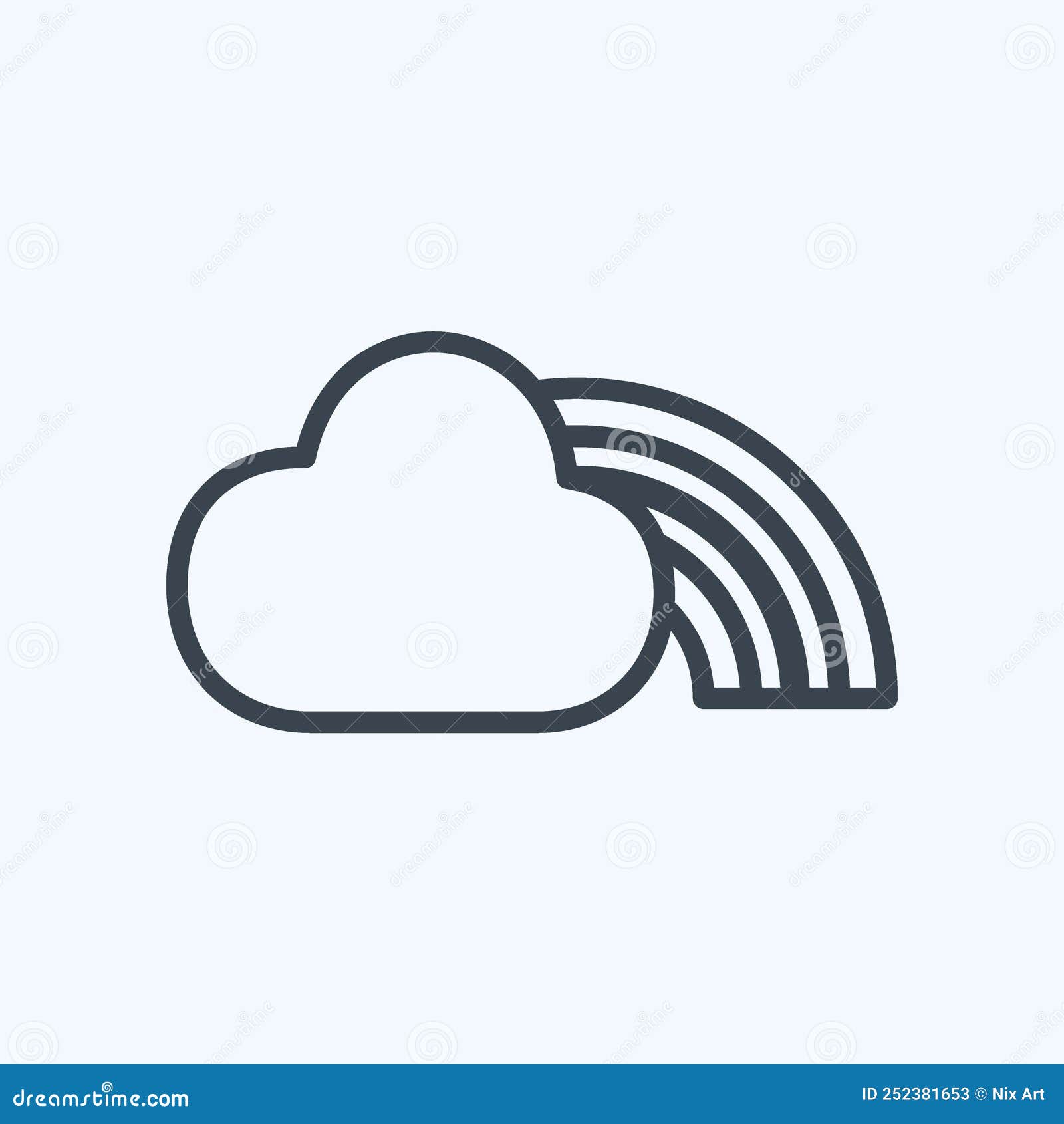 Icon Rainbow. Suitable for Spring Symbol. Line Style. Simple Design ...