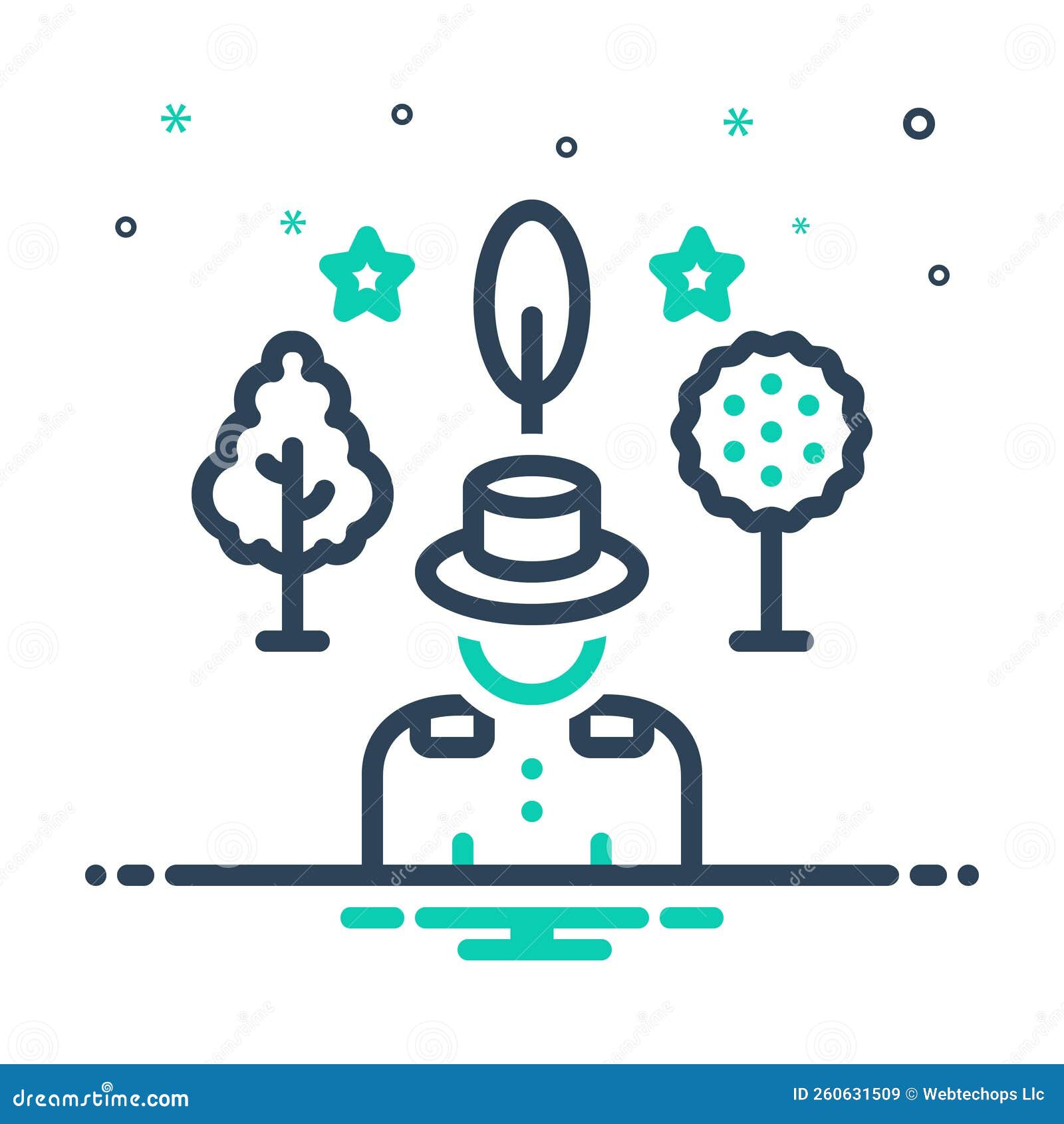 Mix Icon for Ranger, Forest Officer and Rover Stock Vector ...