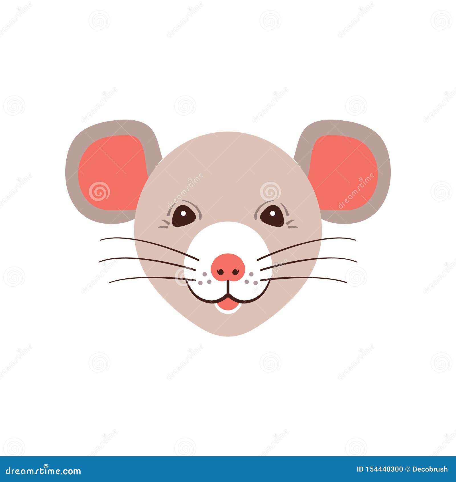 Icon Rat, Cute Muzzle Mouse. Cartoon Rat Head, Vector Icon Stock Vector ...