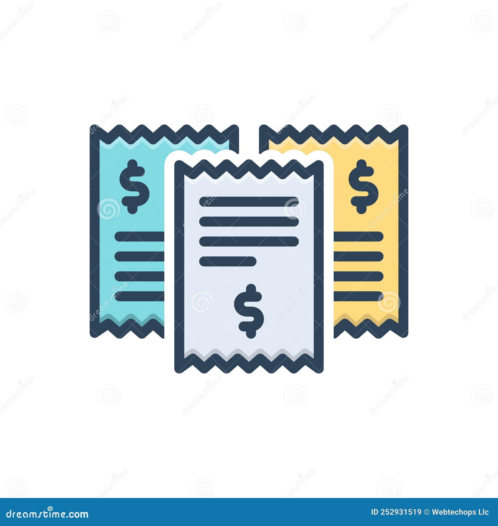 Color Illustration Icon for Receipt, Receiving and Billing Stock Vector ...