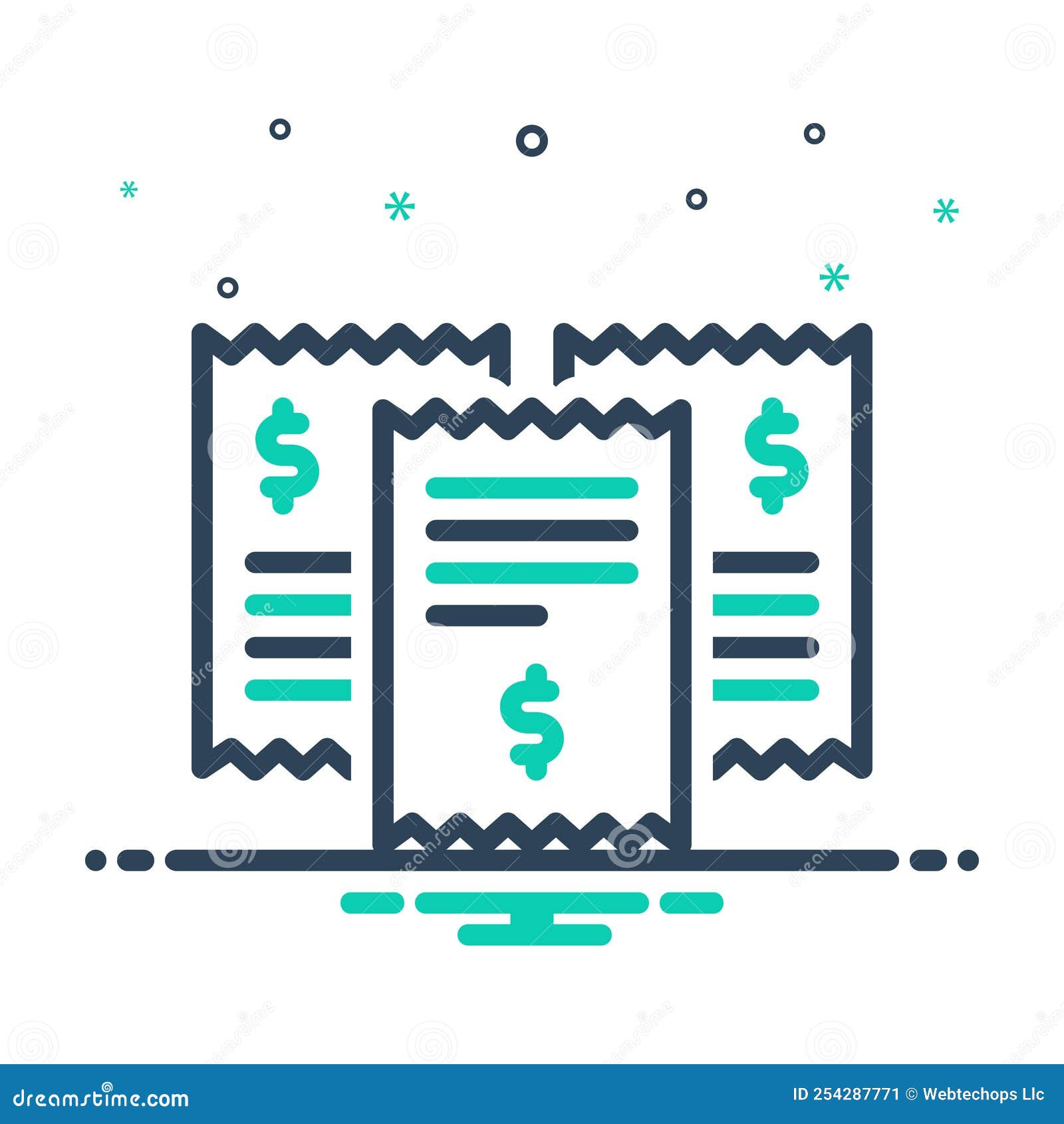 Mix Icon for Receipt, Receiving and Billing Stock Vector - Illustration ...