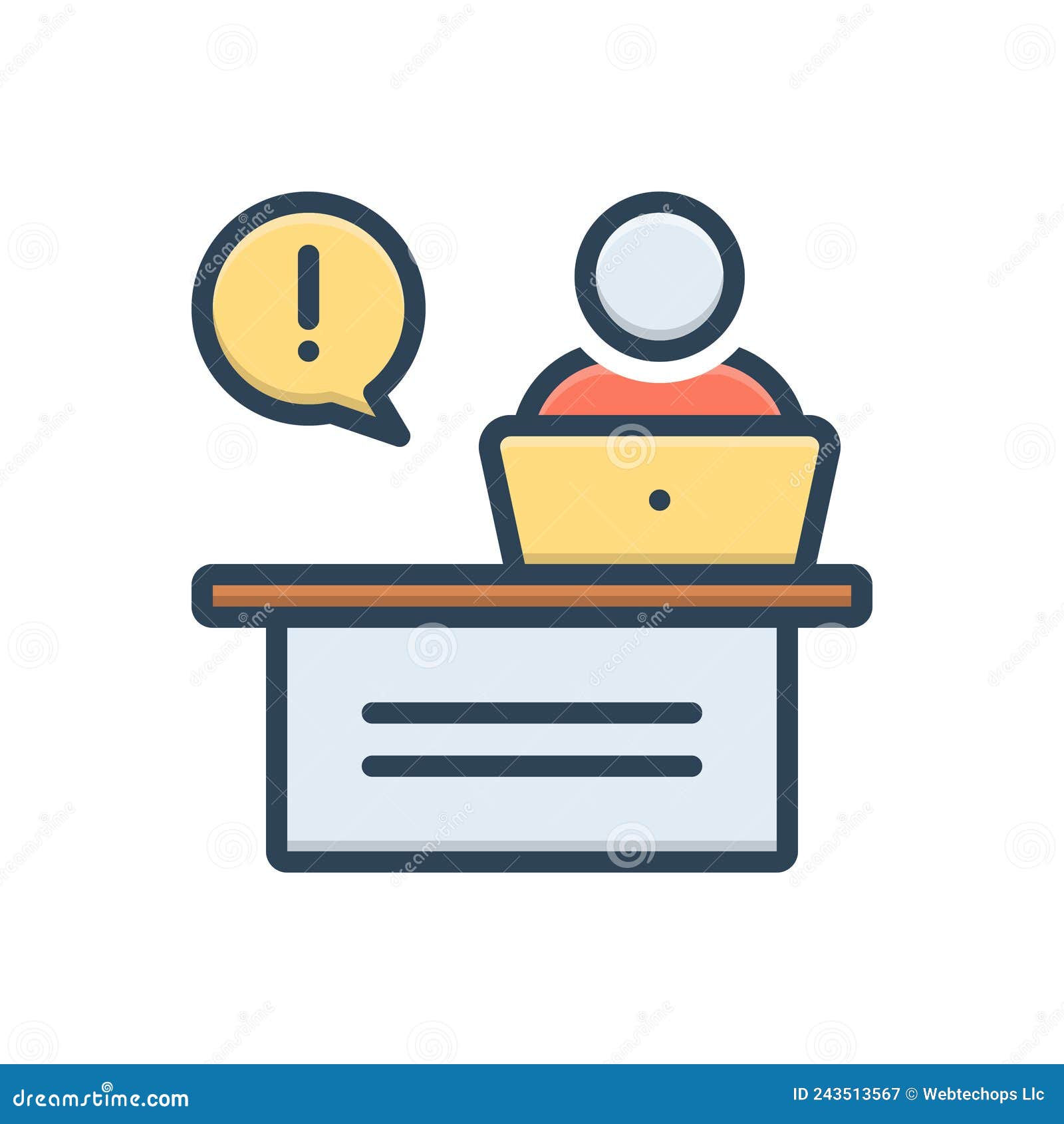 Color Illustration Icon for Reception Desk, Information and Lobby Stock ...