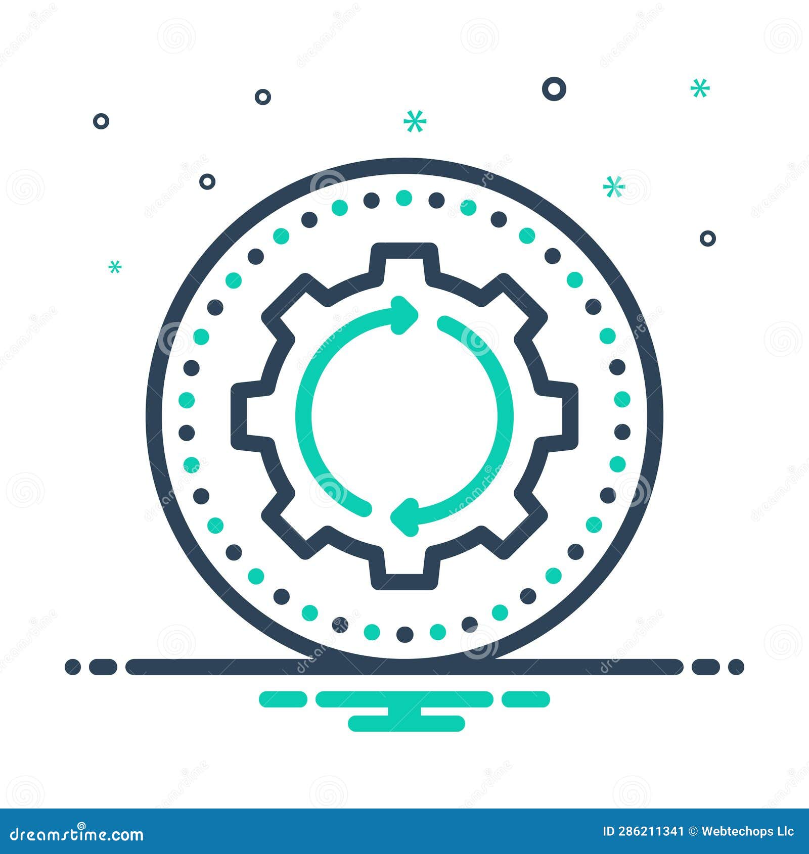 Mix Icon for Recovery, Gear and Update Stock Illustration ...