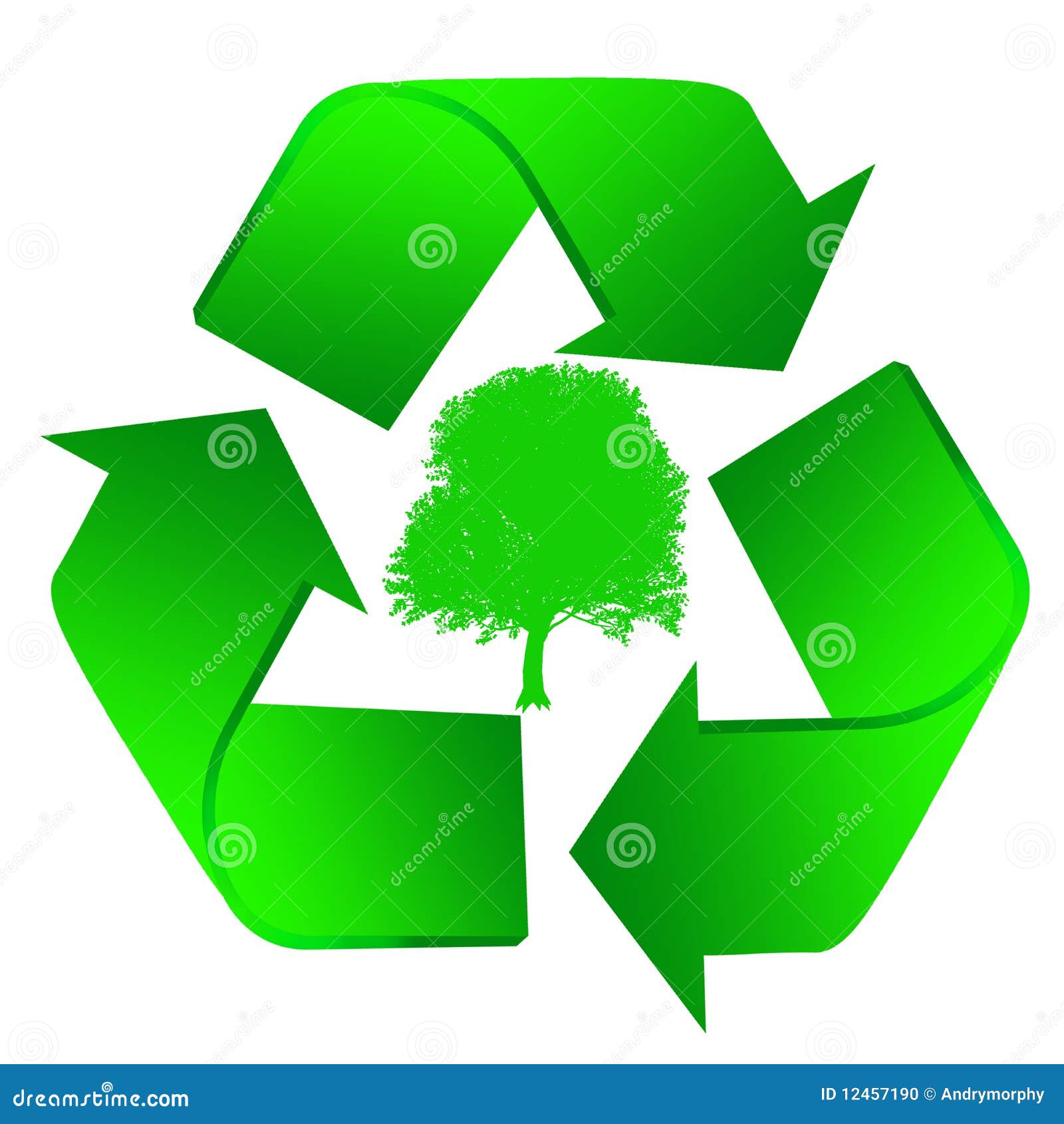 Icon Recycle With A Tree Inside Stock Illustration - Illustration of ...