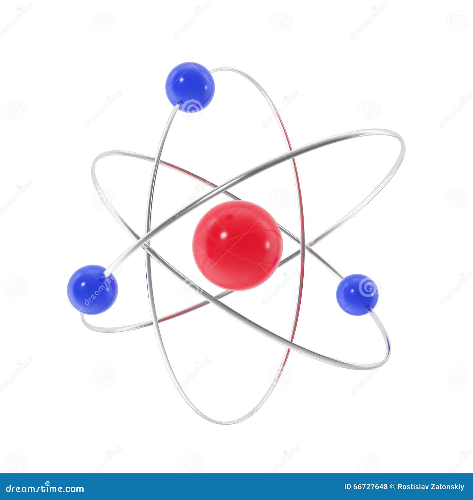 Icon red and blue atom. stock illustration. Illustration of blue - 66727648