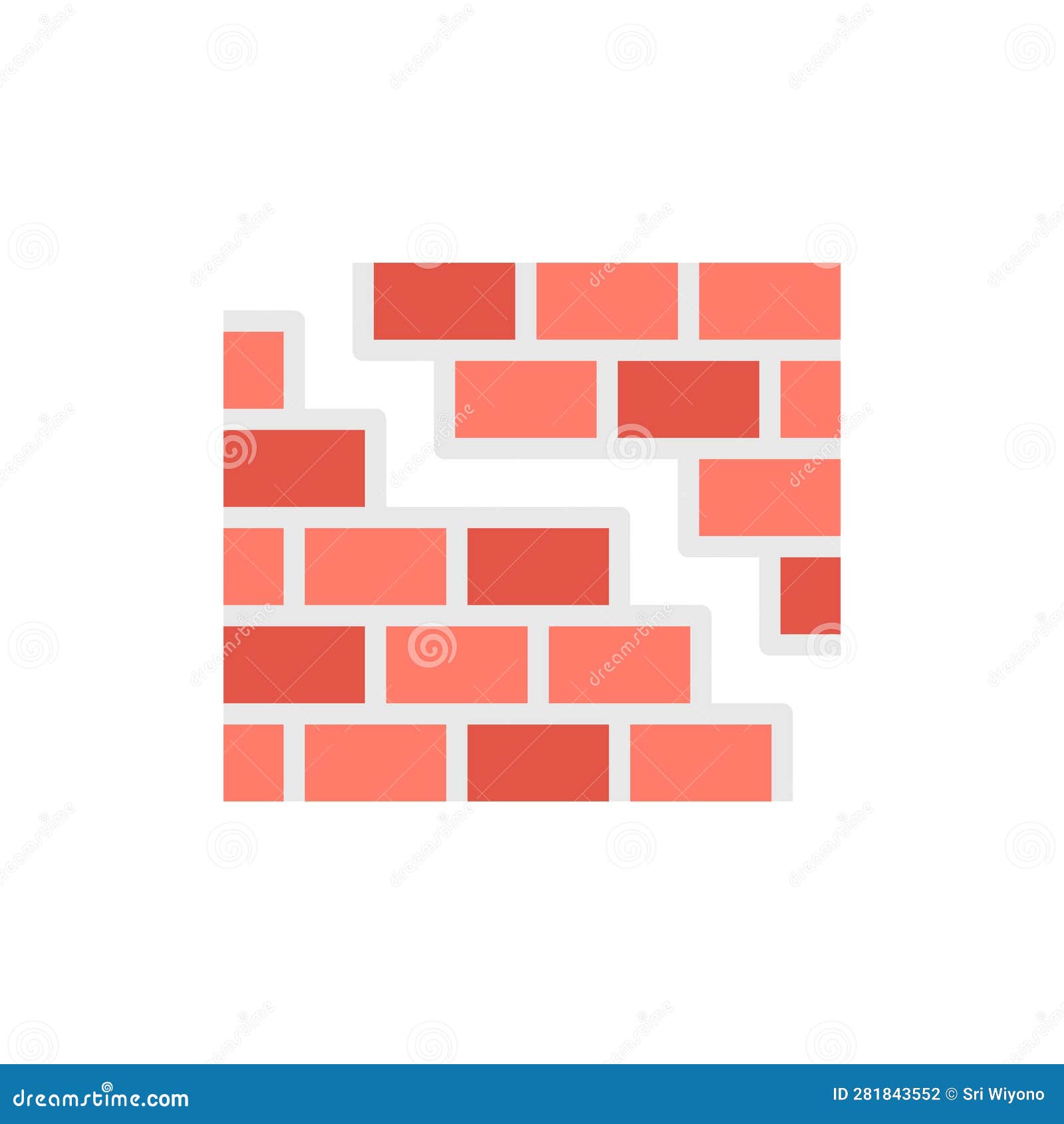 This Icon is a Red Brick Wall in White Background Stock Vector ...