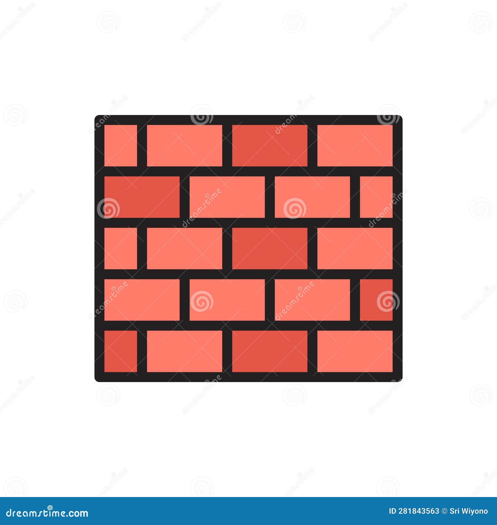 This Icon is a Red Brick Wall in White Background Stock Vector ...