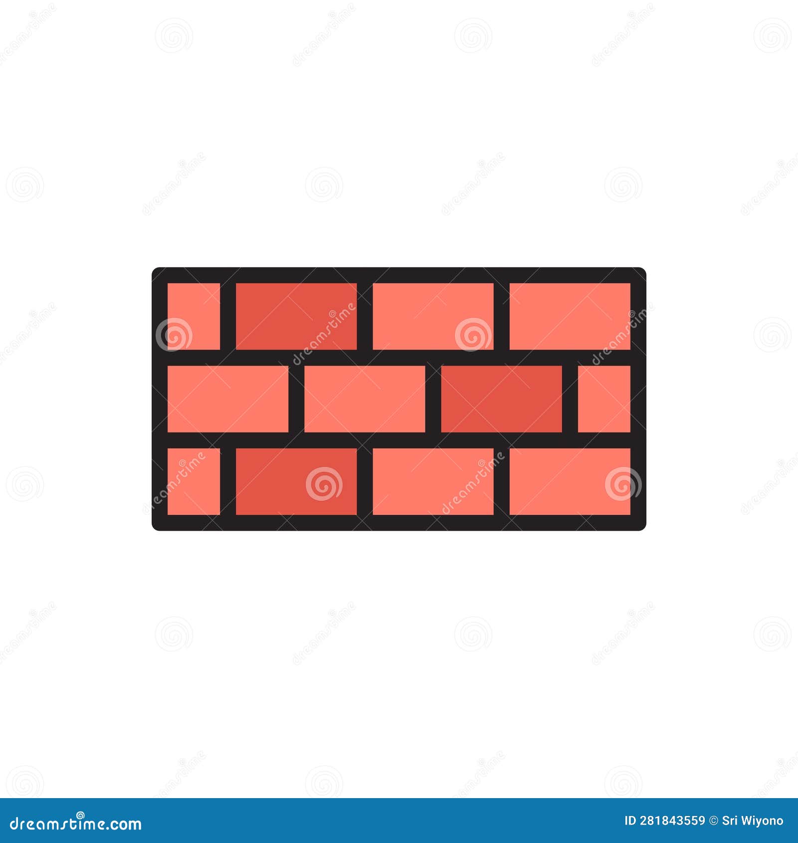 This Icon is a Red Brick Wall in White Background Stock Vector ...