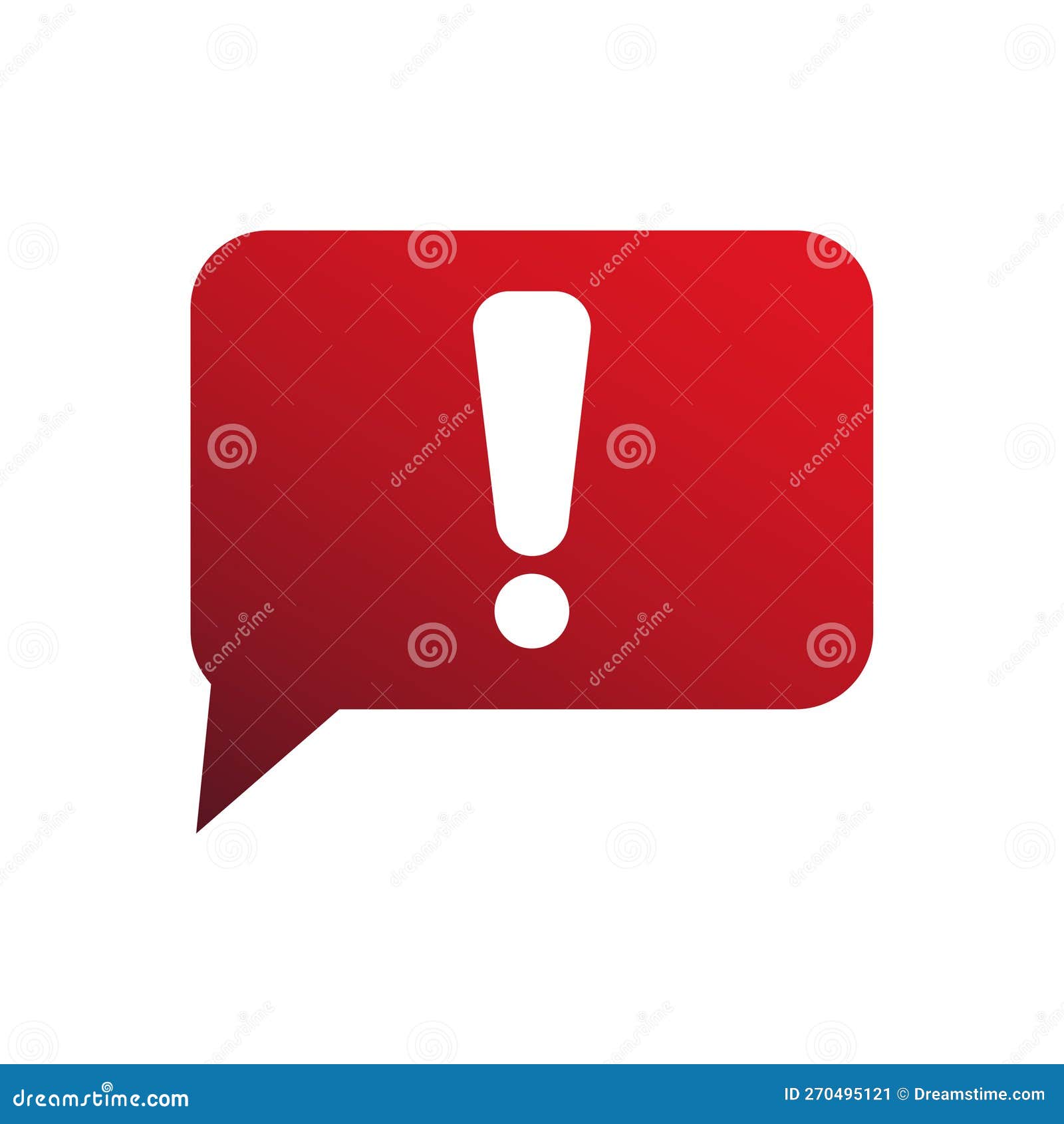 Icon with Red Message Exclamation Mark. Vector Illustration Stock ...