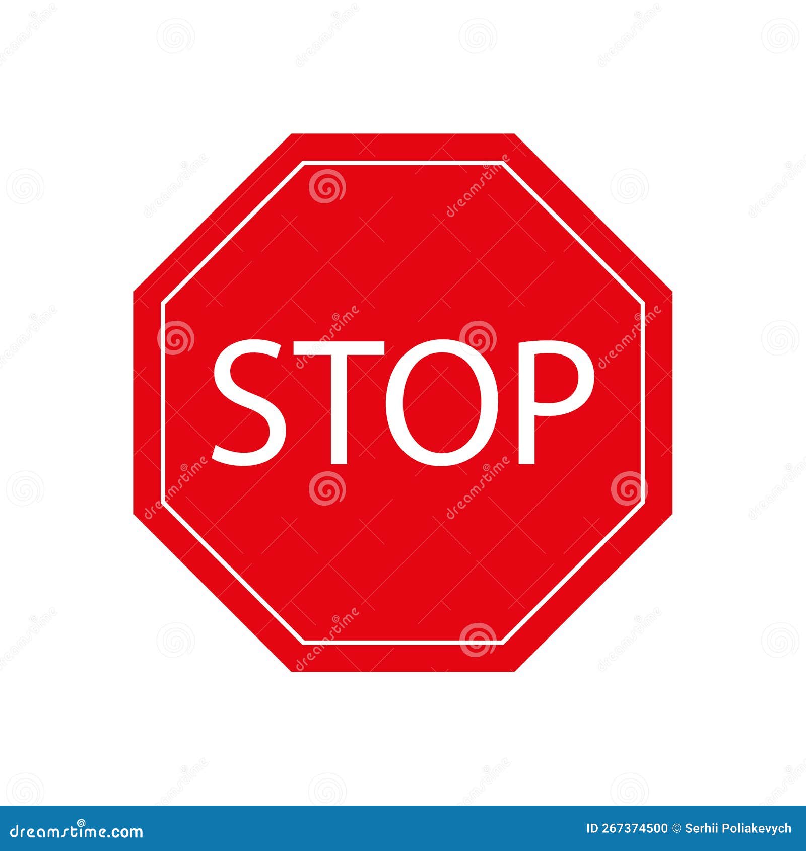 Icon with Red Stop Sign. Vector Illustration Stock Vector ...