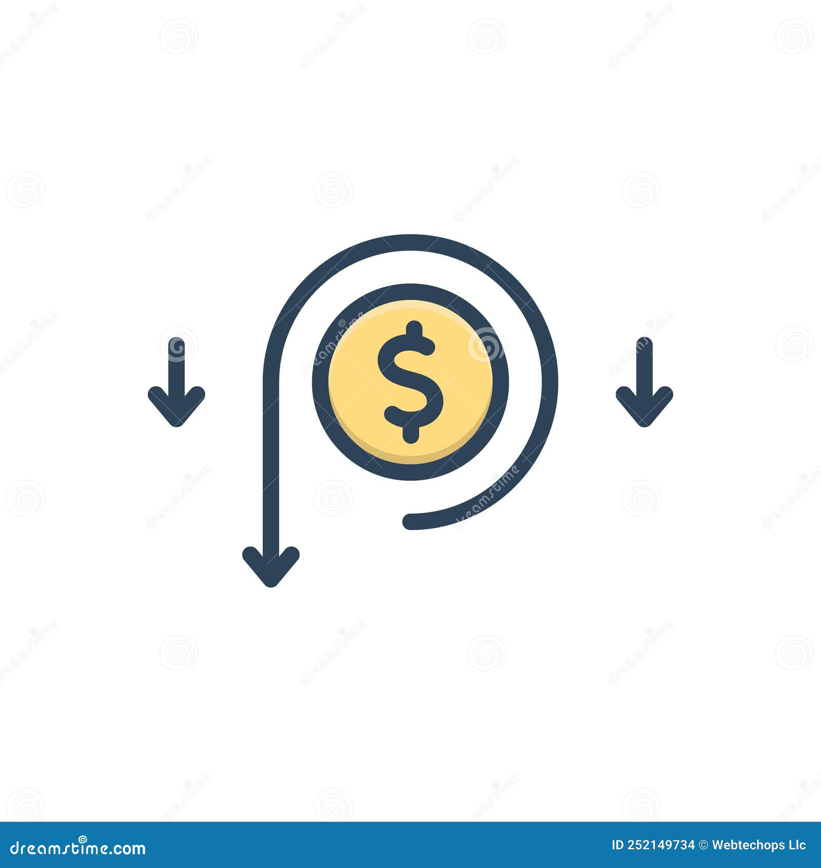 Color Illustration Icon for Reduction, Shortage and Deficiency Stock Vector - Illustration of ...