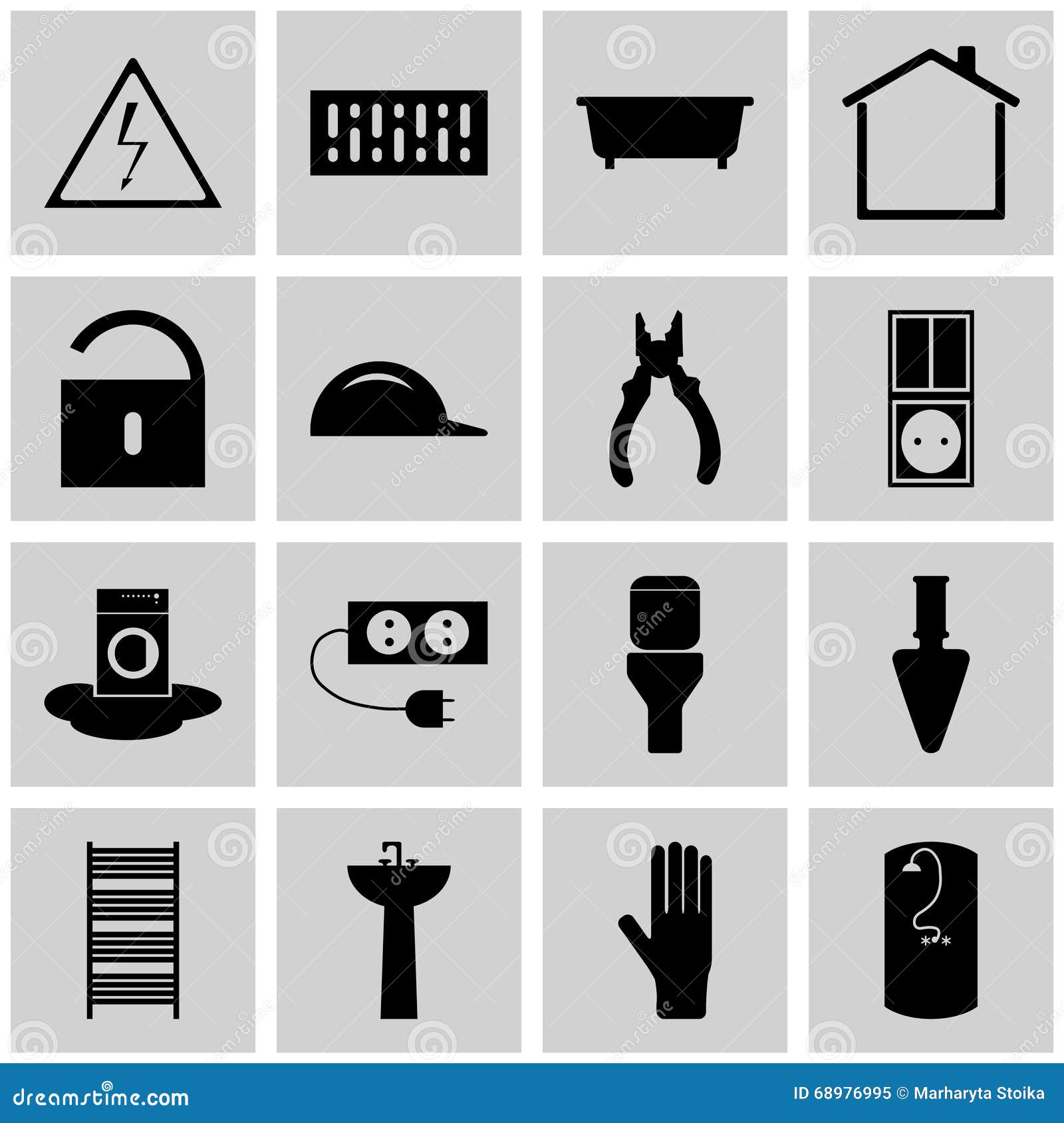 Icon Set Refit/ Vector Refit/ Icons Gray, Square, | CartoonDealer.com ...