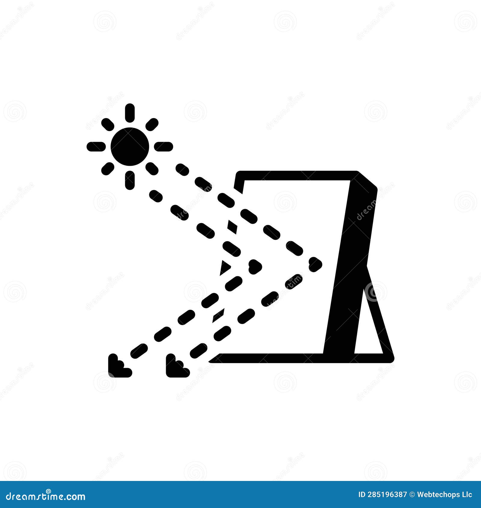 Black Solid Icon for Reflect, Ray and Reflect Stock Illustration ...