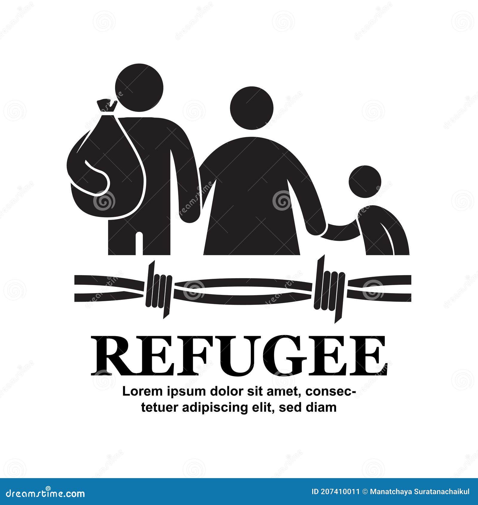 Refugee Icon Symbol Cartoon Vector | CartoonDealer.com #207410011
