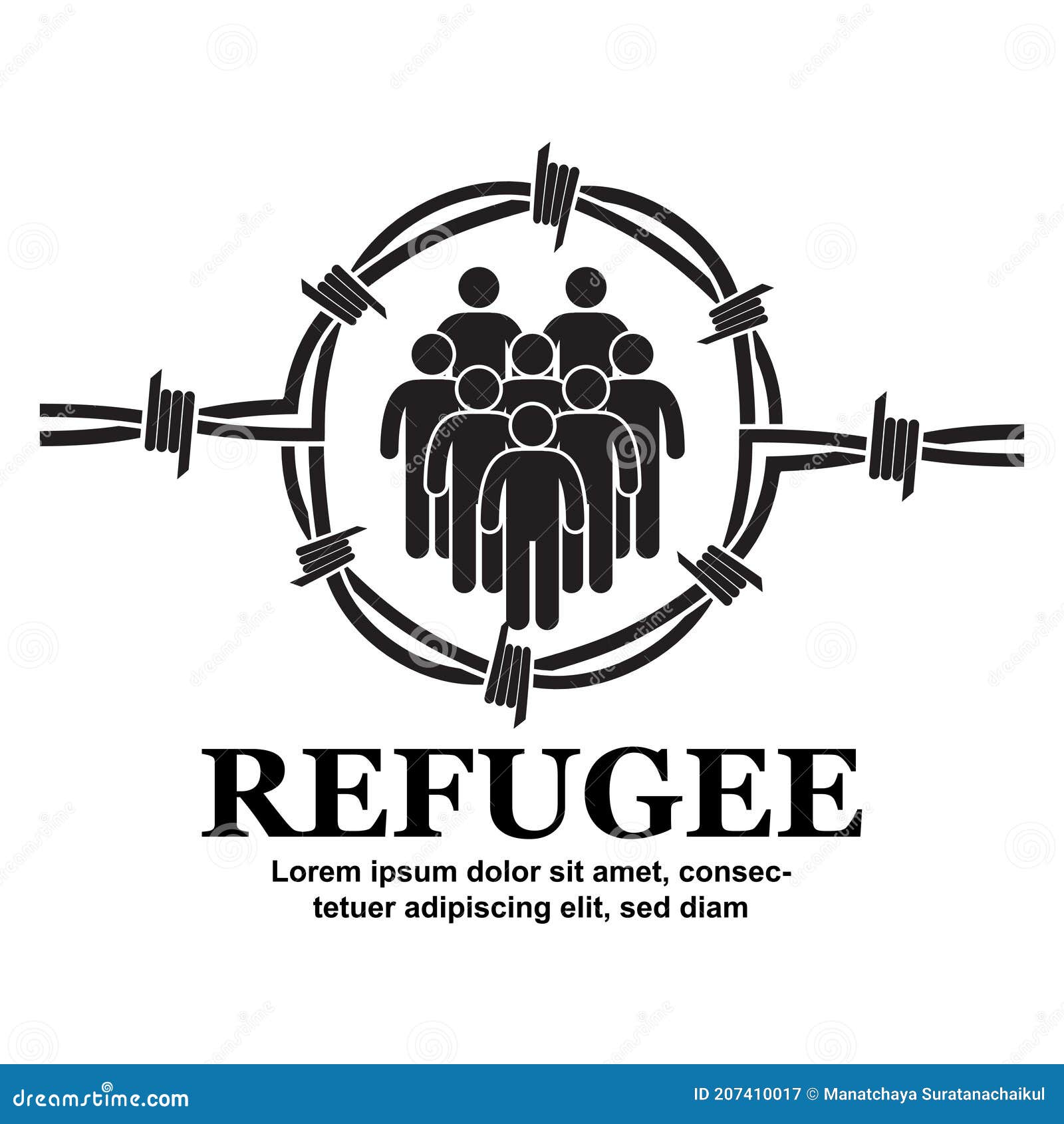 Refugee Icon Symbol Cartoon Vector | CartoonDealer.com #207410011