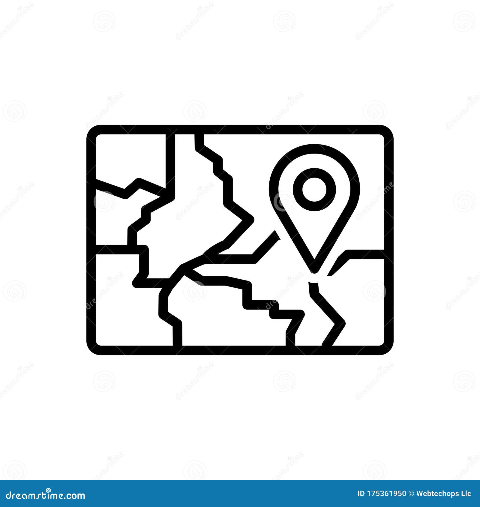 Black Line Icon for Region, Scope and Area Stock Illustration ...