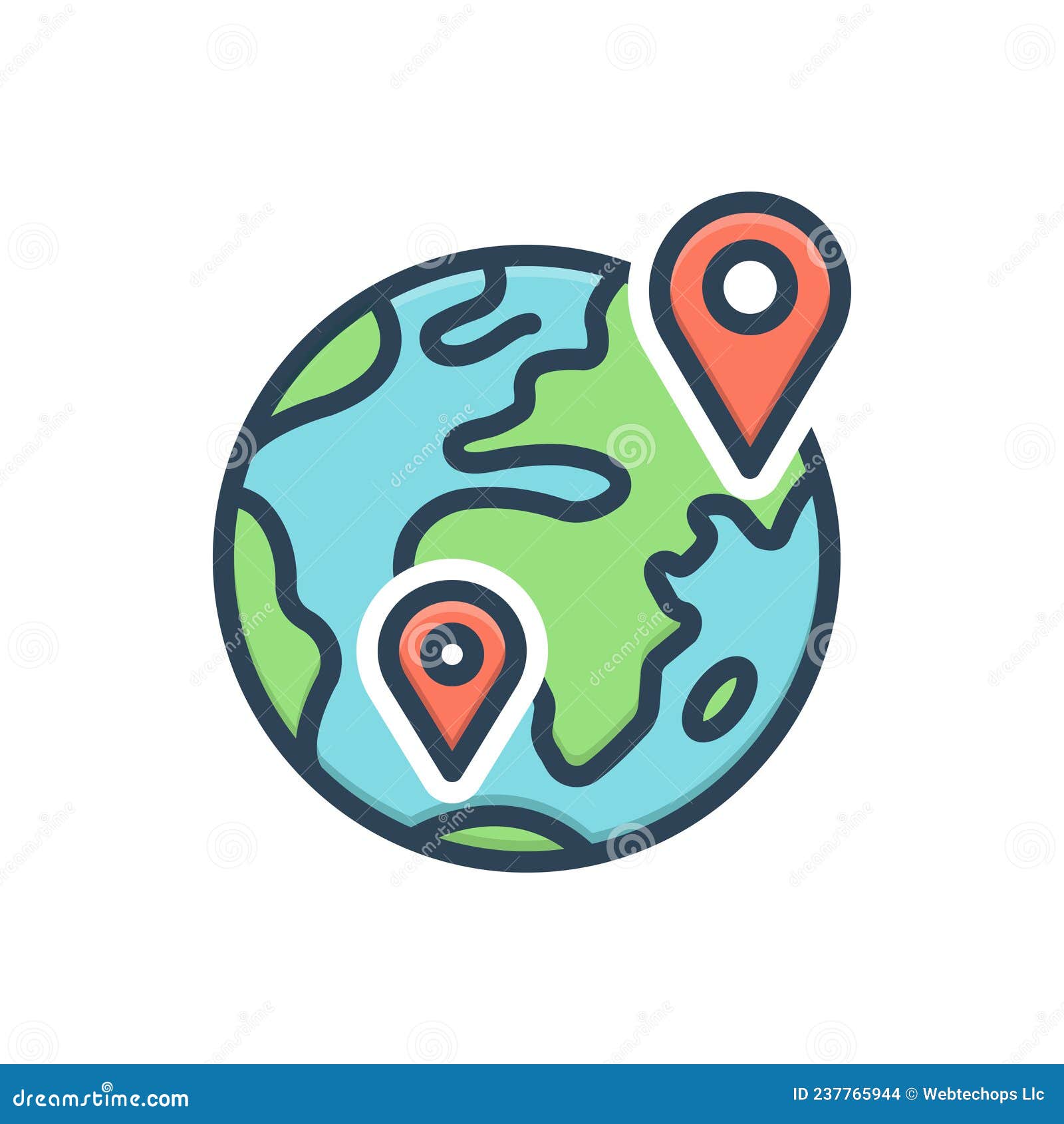 Color Illustration Icon for Regional, Pointer and Navigation Stock ...