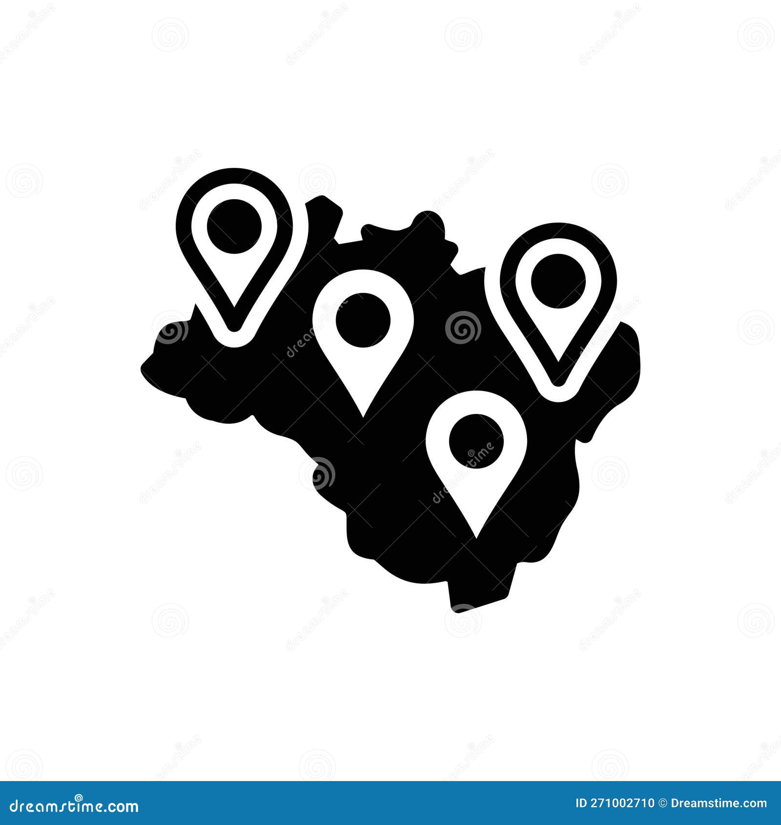 Black Solid Icon for Regional, Territorial and Location Stock Vector ...