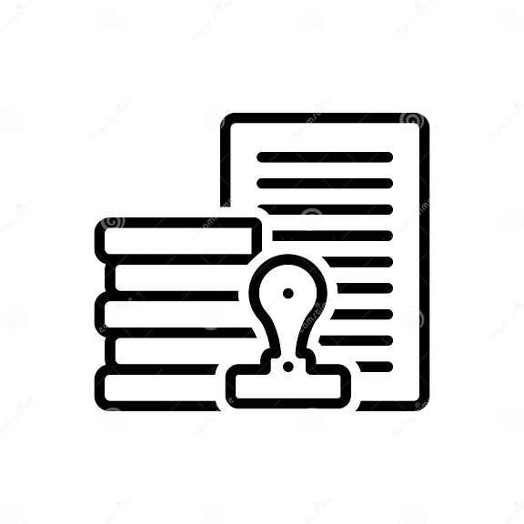 Black Line Icon for Regulation, Ruling and Order Stock Vector ...