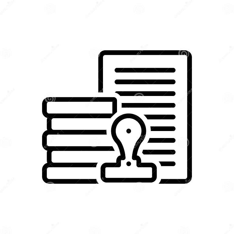 Black Line Icon for Regulation, Ruling and Order Stock Vector ...