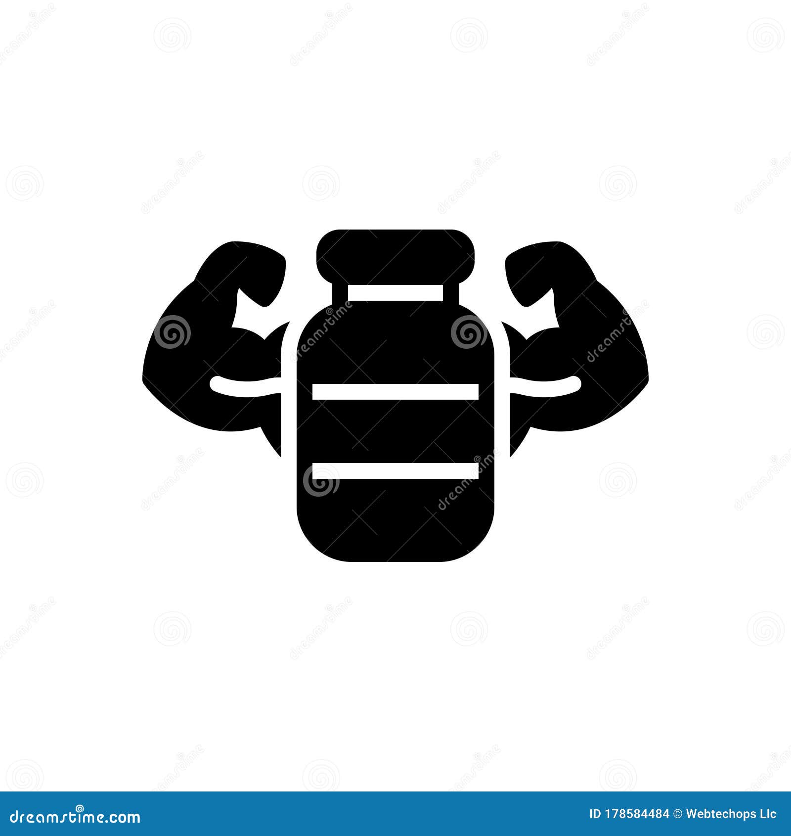 Black Solid Icon for Reinforce, Bolster and Build Stock Illustration ...