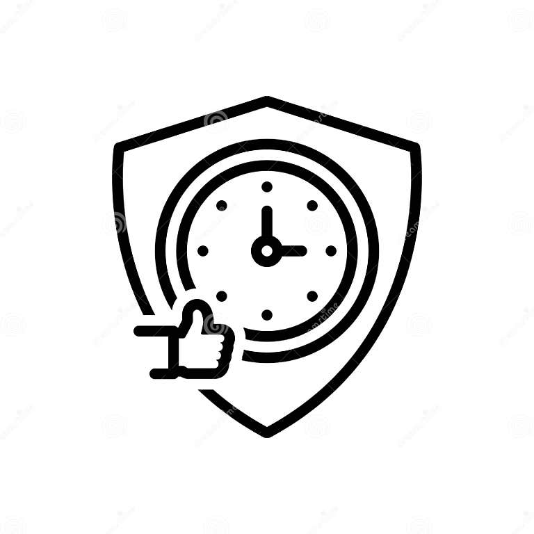 Black Line Icon for Reliability, Convincement and Honesty Stock Vector ...