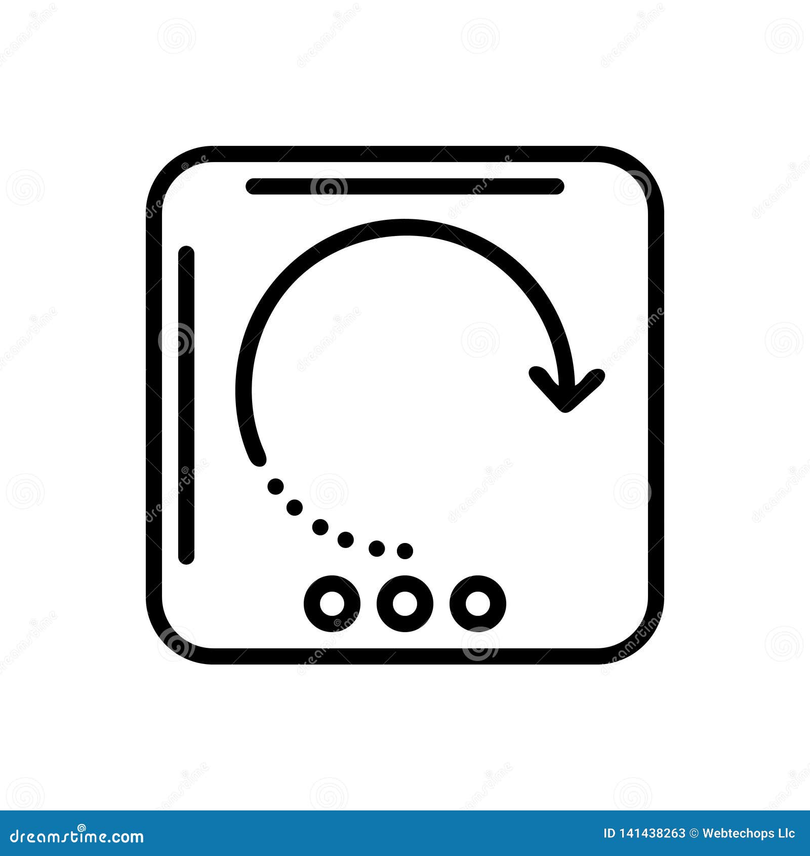 Black Line Icon for Reload, Refresh and Repeat Stock Vector ...