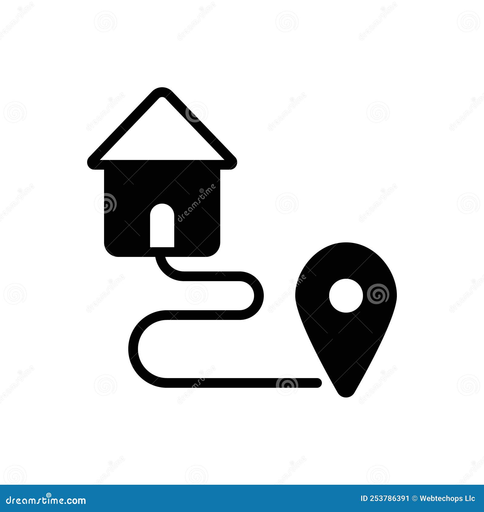 Black Solid Icon for Relocation, Move and Address Stock Illustration ...