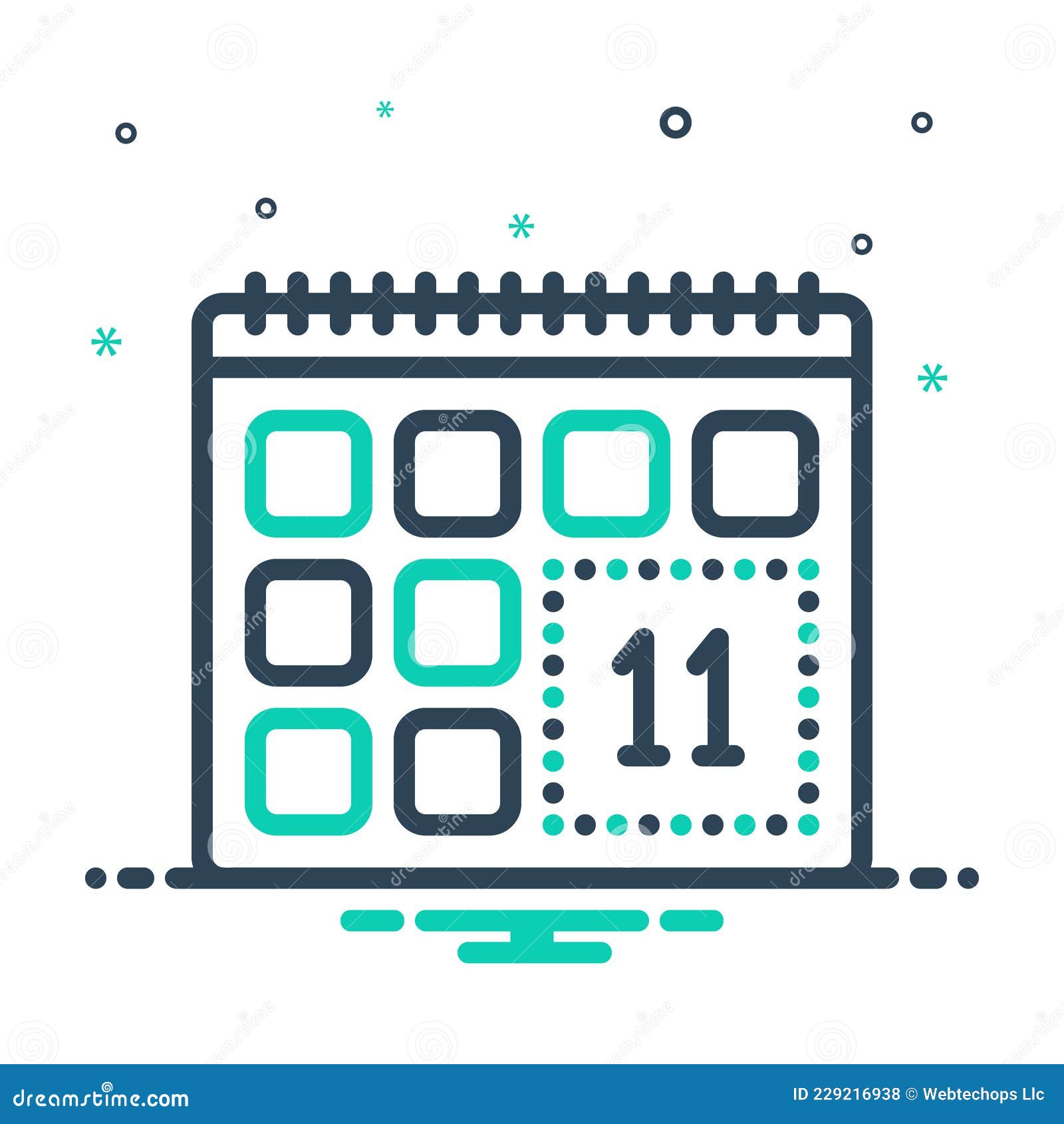 Mix Icon for Remind, Time and Calendar Stock Vector - Illustration of ...