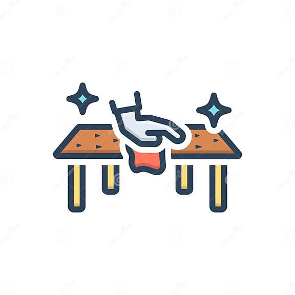 Color Illustration Icon for Removing, Dust and Surface Stock ...