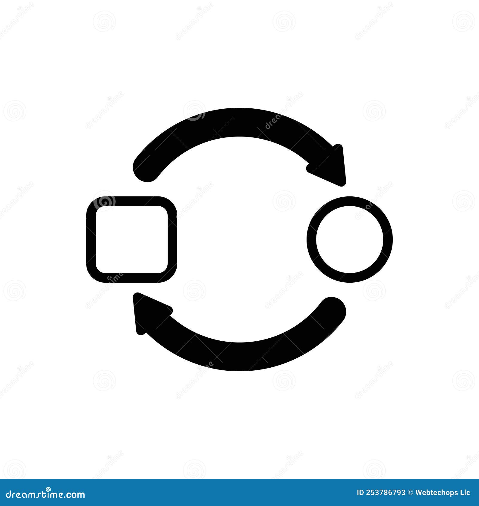 Black Solid Icon for Replacing, Exchange and Reverse Stock Illustration ...