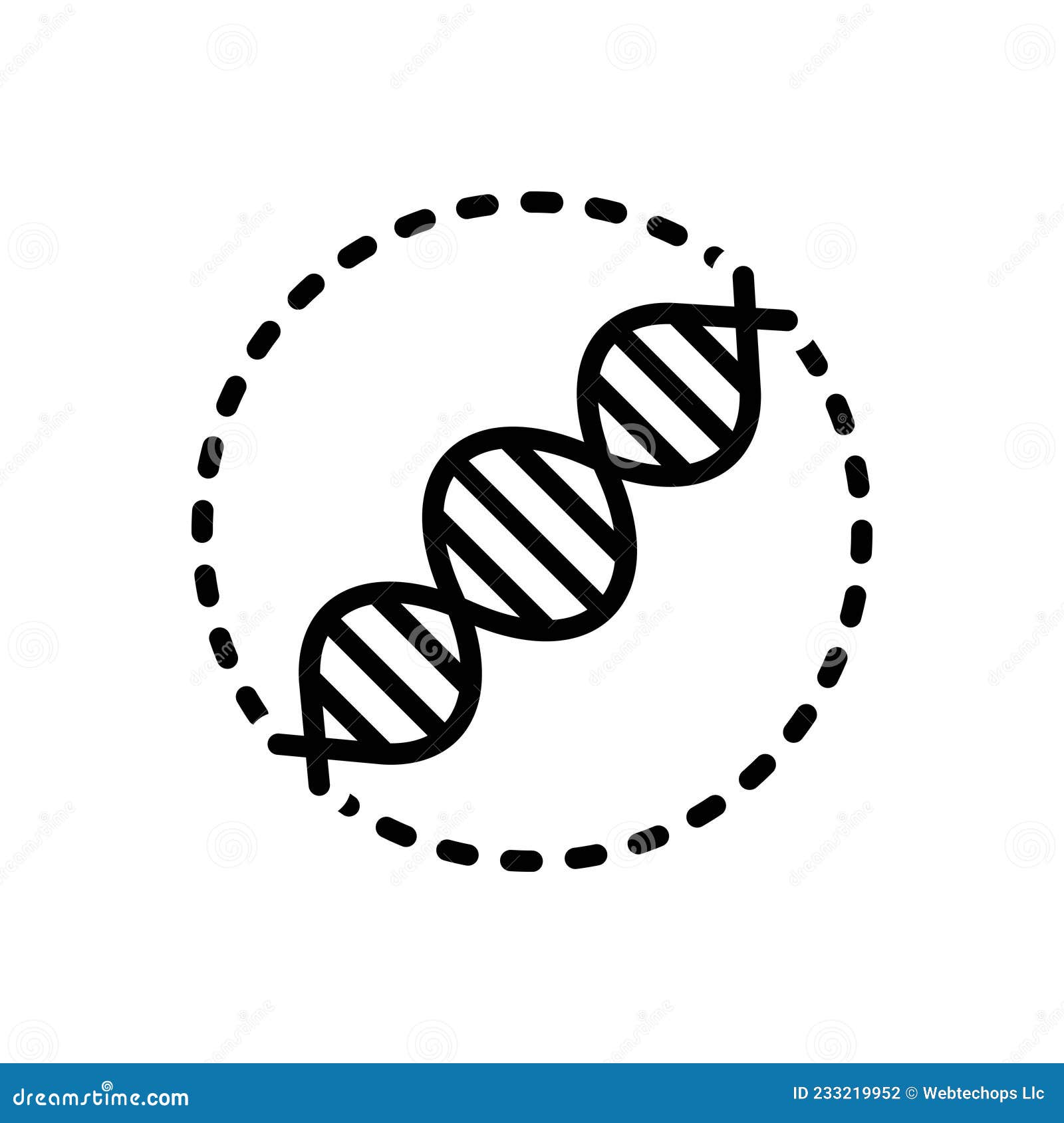 Black Line Icon for Replication, Reproduction and Dna Stock Vector ...