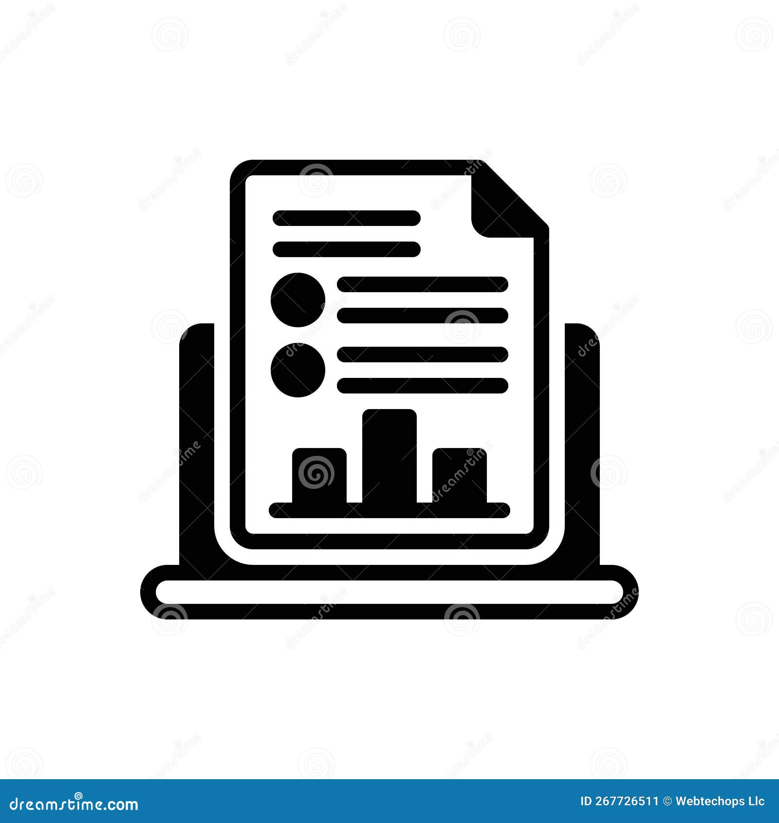 Black Solid Icon for Report, Information and Accounting Stock Vector ...