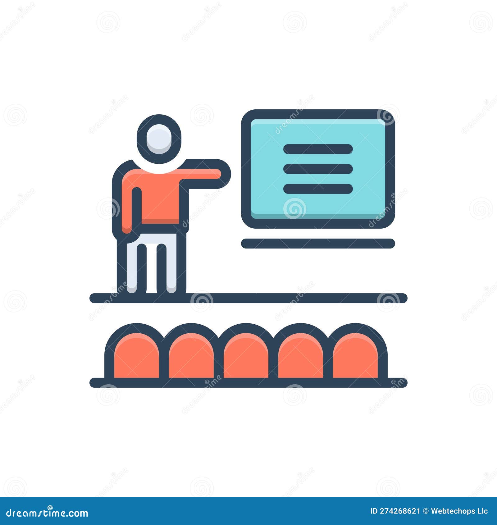 Color Illustration Icon for Represent, Presentation and Teacher Stock ...
