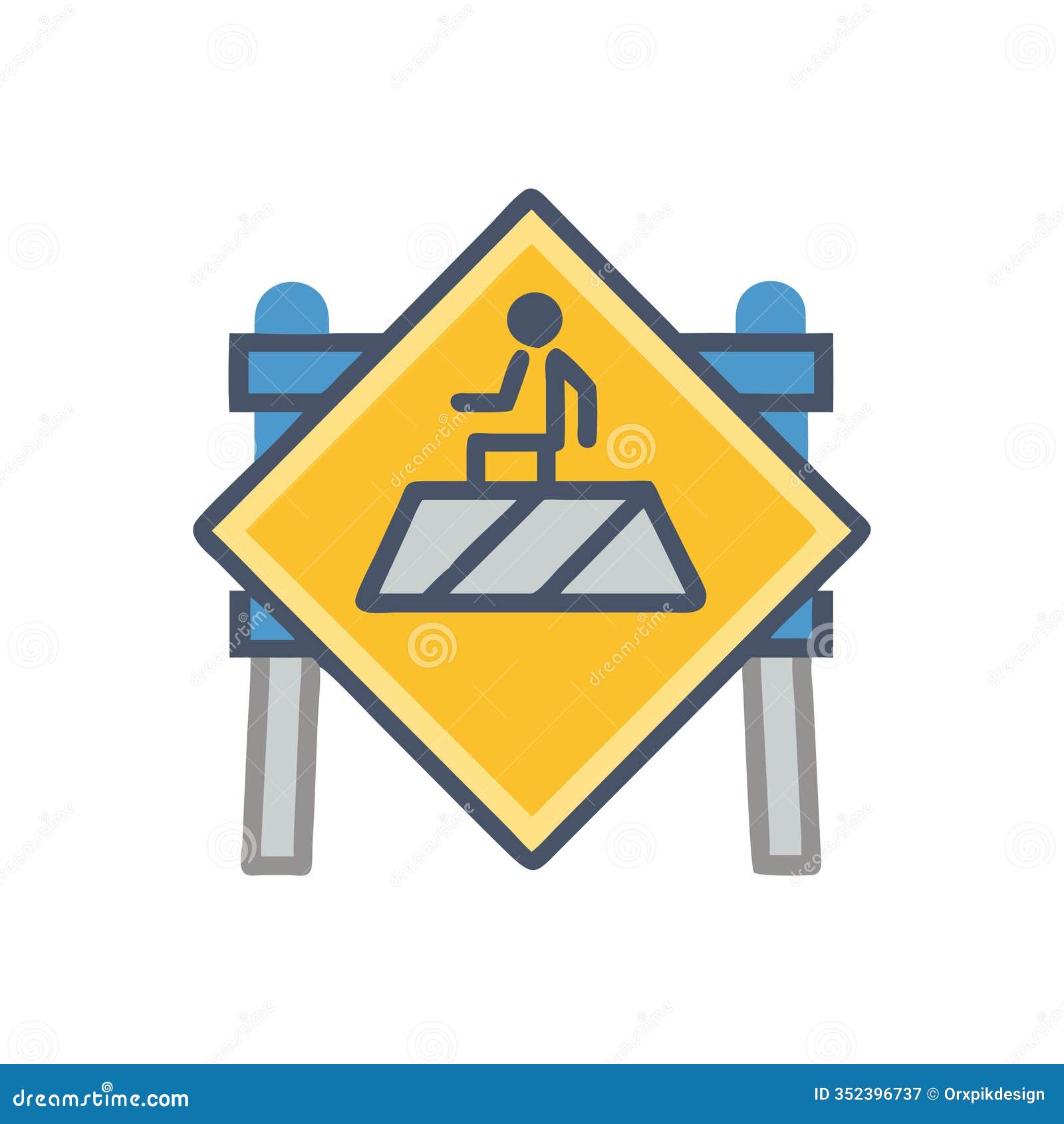 Construction Sign Design Icon for Site Direction Stock Illustration ...