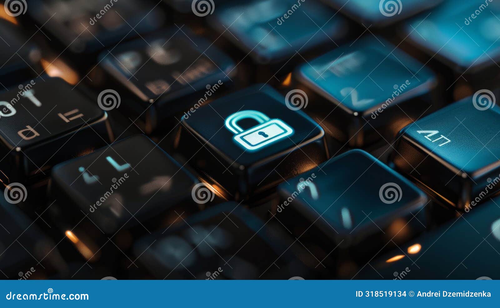 An Icon Representing the Closed Lock on a Keyboard with the Concept of ...