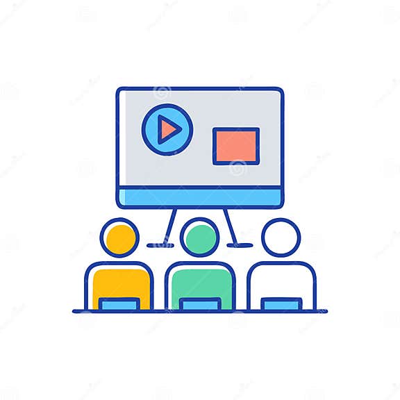 Digital Classroom Icon for Educational Technologies Stock Illustration ...