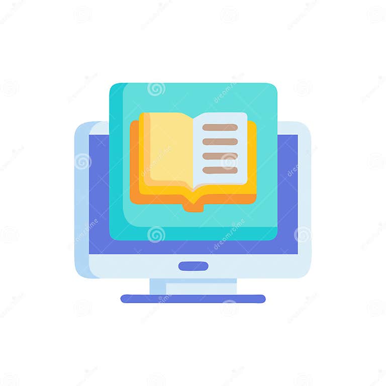 Digital Textbook Icon for Learning Resources Stock Illustration ...
