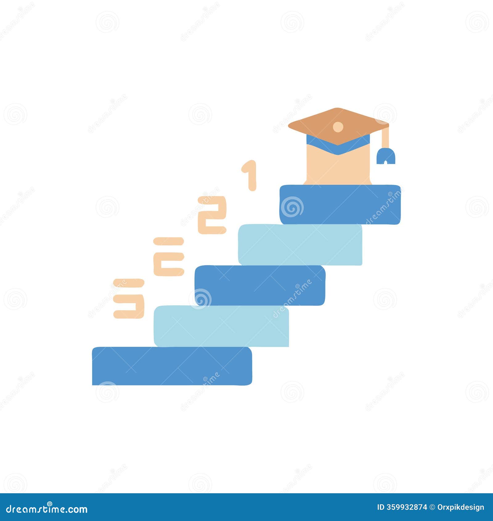 Educational Steps Icon for Learning Progress Stock Illustration ...