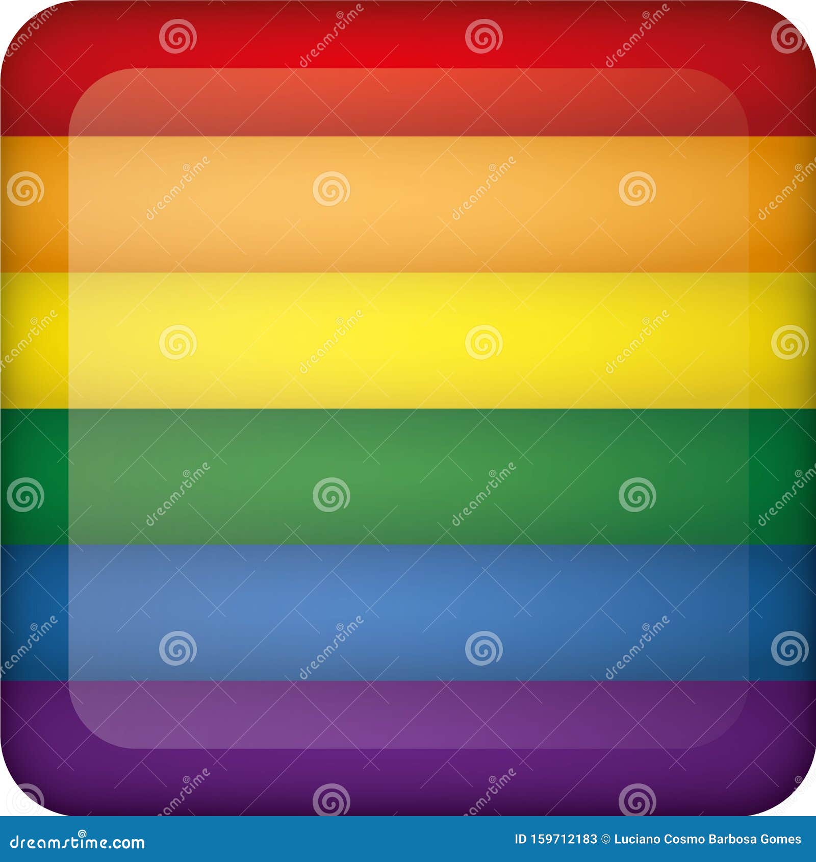 Icon Representing LGBT Square Button Flag Stock Vector - Illustration ...