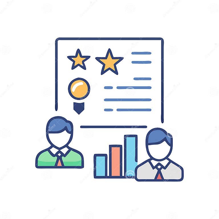 Business Performance Review Icon Stock Vector - Illustration of ...