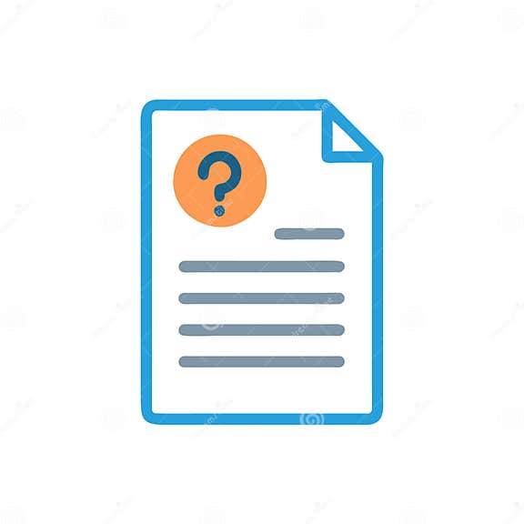 Question Paper Icon for Educational Use Stock Illustration ...