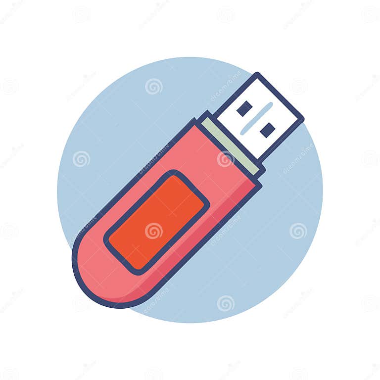 USB Flash Drive Icon for Data Storage Stock Illustration - Illustration ...