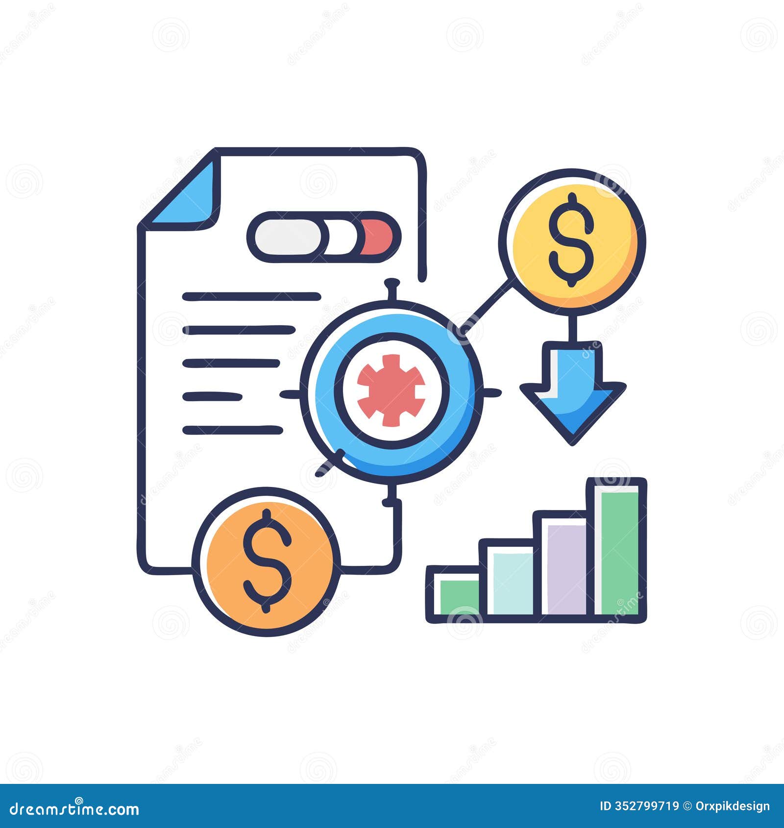 Icon for Overview of Financial Process Assessments Stock Vector ...