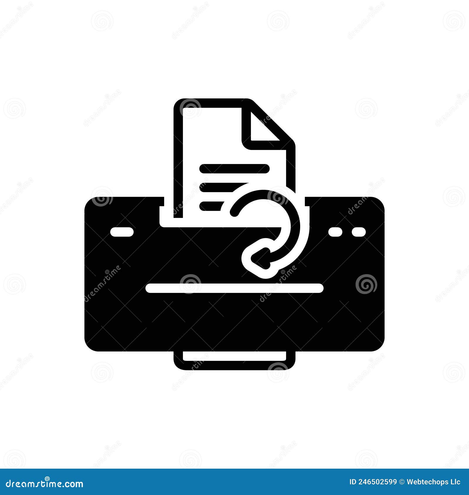 Black Solid Icon for Reprint, Copy and Mimeograph Stock Illustration ...